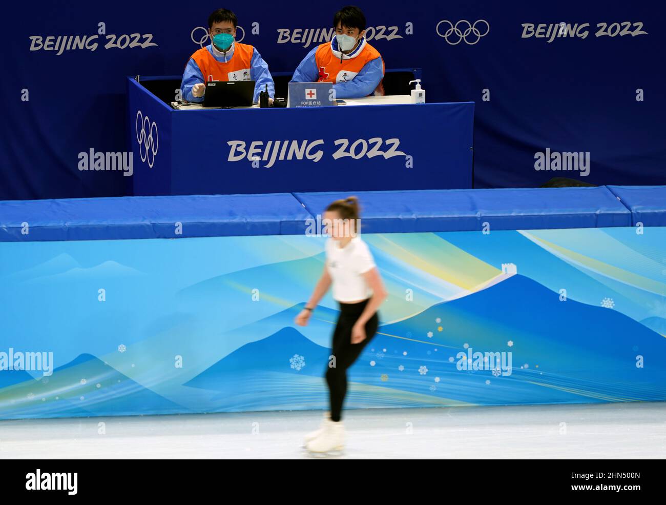 Medics observe a Figure Skating training session on day ten of the ...