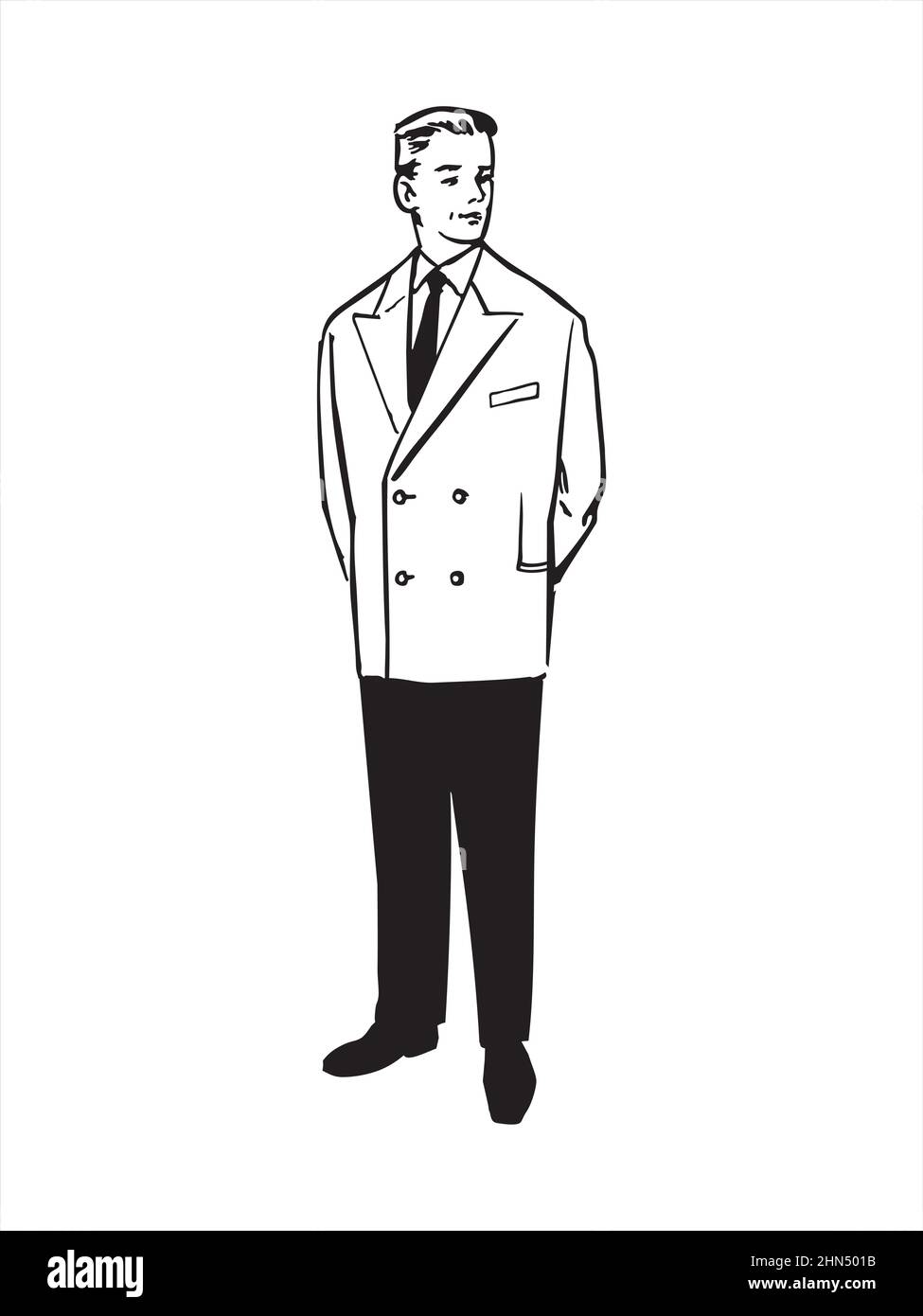 Man Standing Clipart Black And White