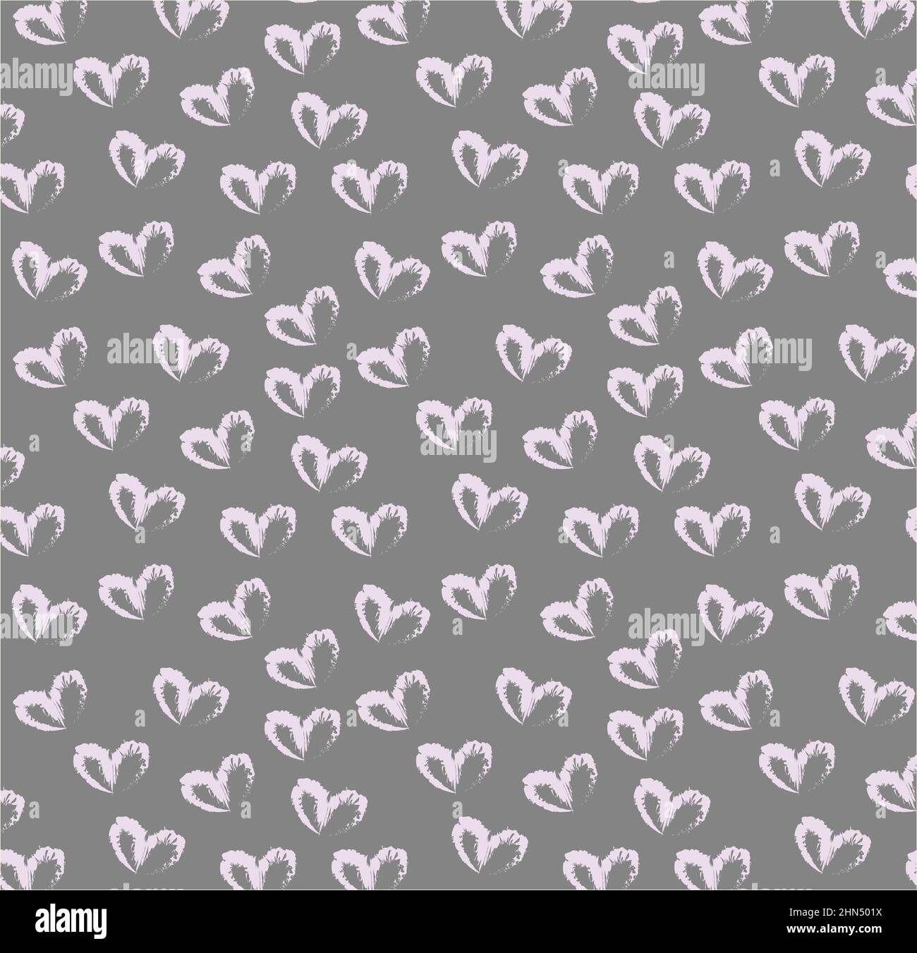 Seamless pattern of hand drawn simple hearts in pastel rose color on ...