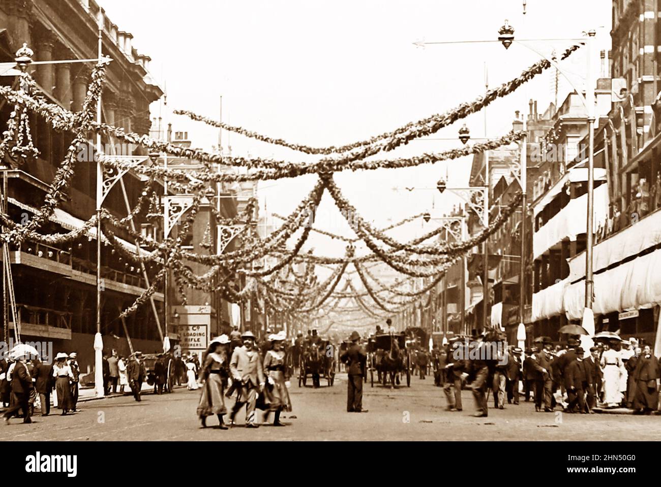 Edward VII Coronation decorations, St. James's Street, London in 1902 ...
