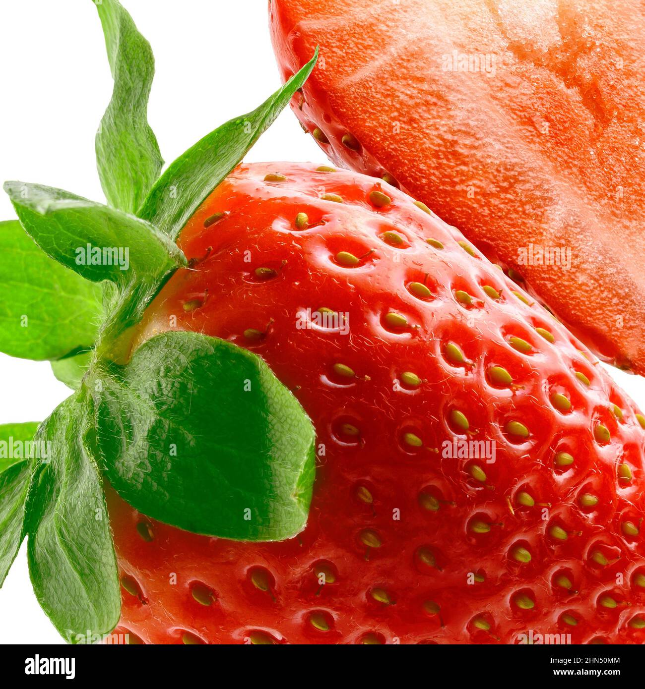 Strawberry close-up isolated on white background Stock Photo - Alamy