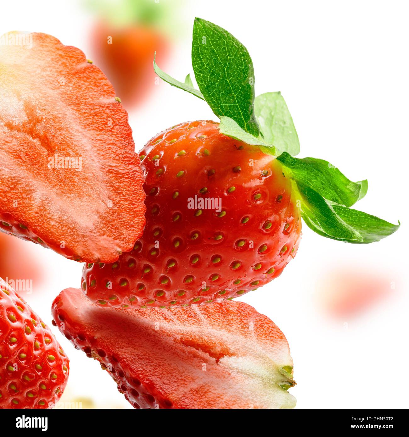 Strawberry close-up isolated on white background Stock Photo - Alamy
