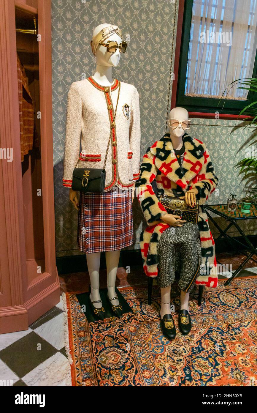 Florence, Italy, Inside Italian Luxury Fashion Designer Shop, Gucci ...