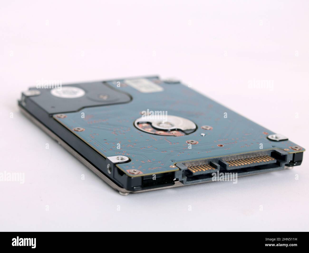 Electronic device Hard disk Drive 2.5 inch SATA, white background Stock ...