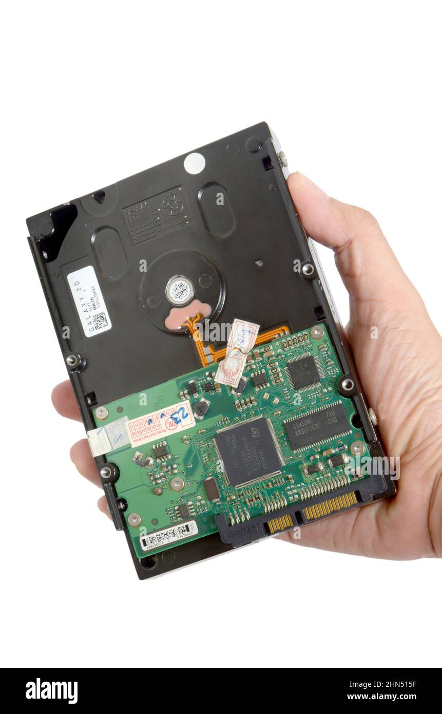 Data storage Hard disk drive 3.5 inch SATA, in white background Stock ...