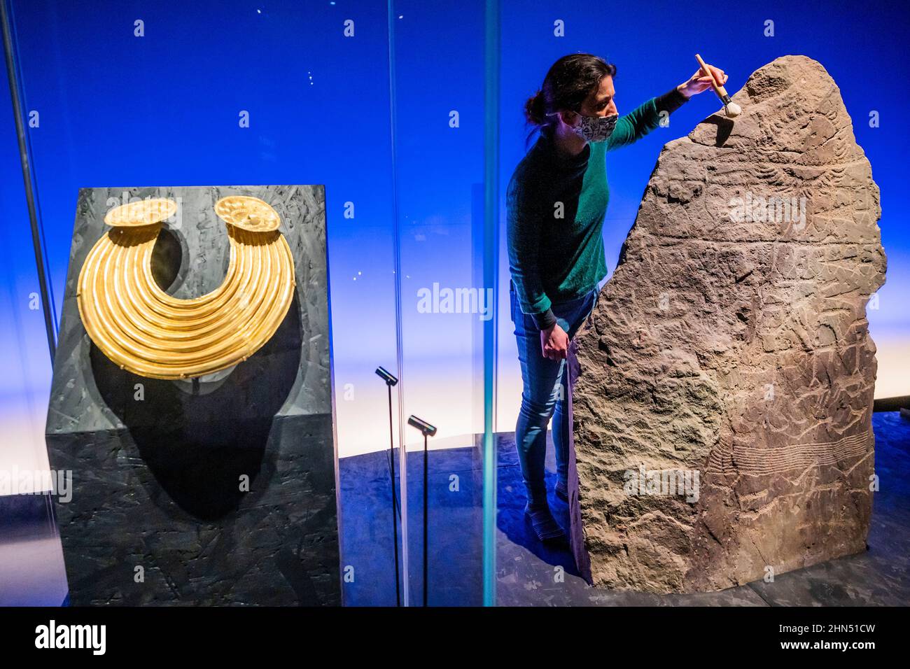 London, UK. 14th Feb, 2022. Carved stone from Italy, c2500 BC - The ...