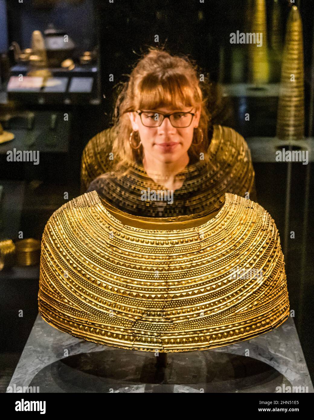 London, UK. 14th Feb, 2022. Gold Cape from Mold in Wales, c1900-1600 BC ...