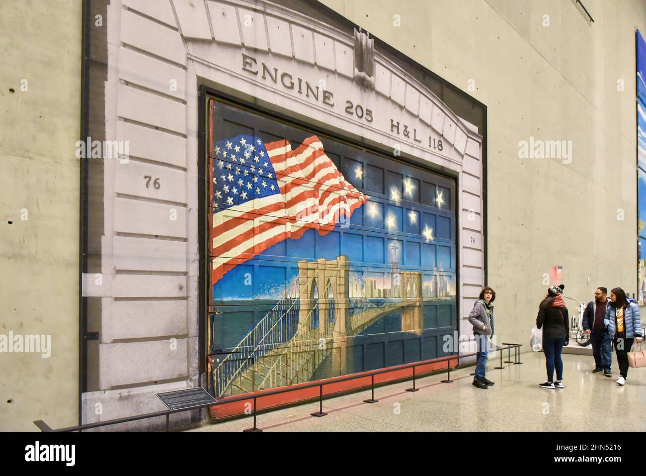 Painted moving tribute in the doors from Engine Co. 205 and Hook and ...