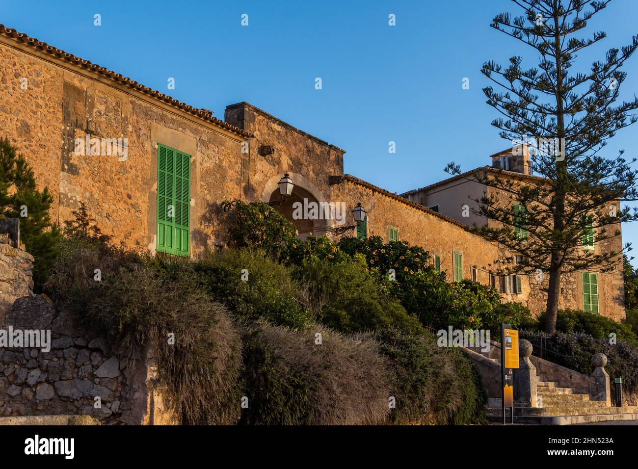 Catholic religious monastery of Monti-Sion, on the island of Mallorca ...
