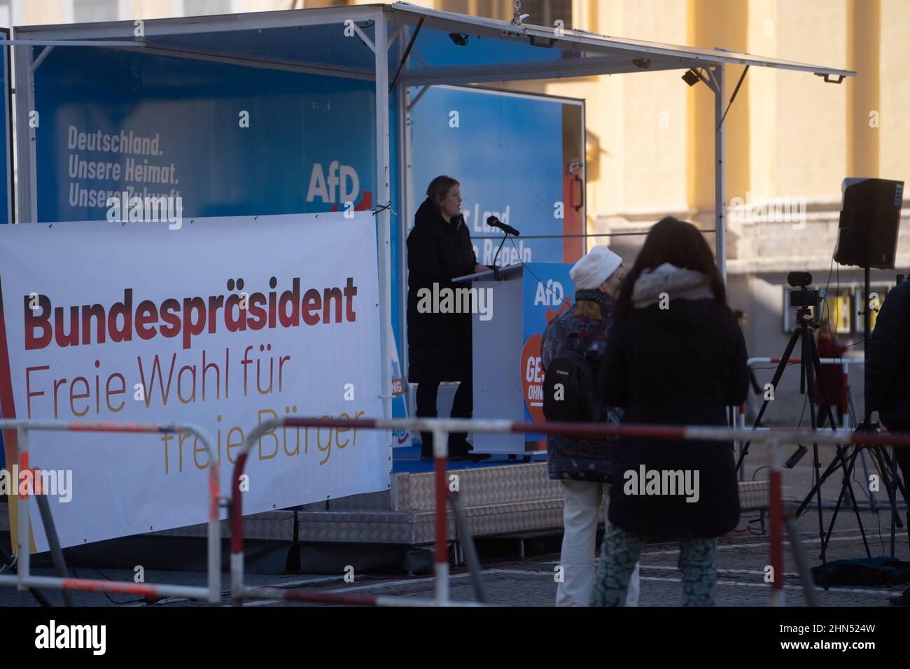 Munich, Germany. 13th Feb, 2022. Speaker on Afd stage. On February 13th ...