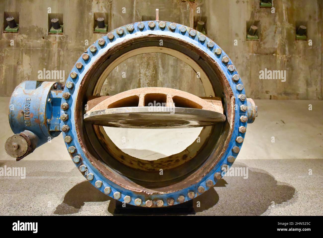 River Water Valve recovered from the ruins. This large valve was part ...