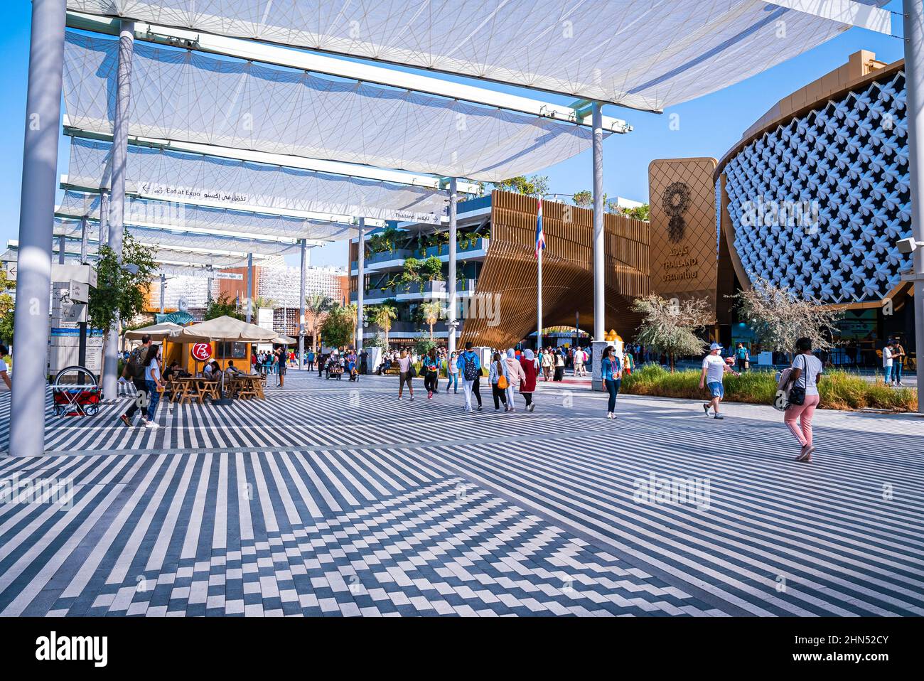 Dubai Expo 2020 exhibition with many architectural buildings Stock ...