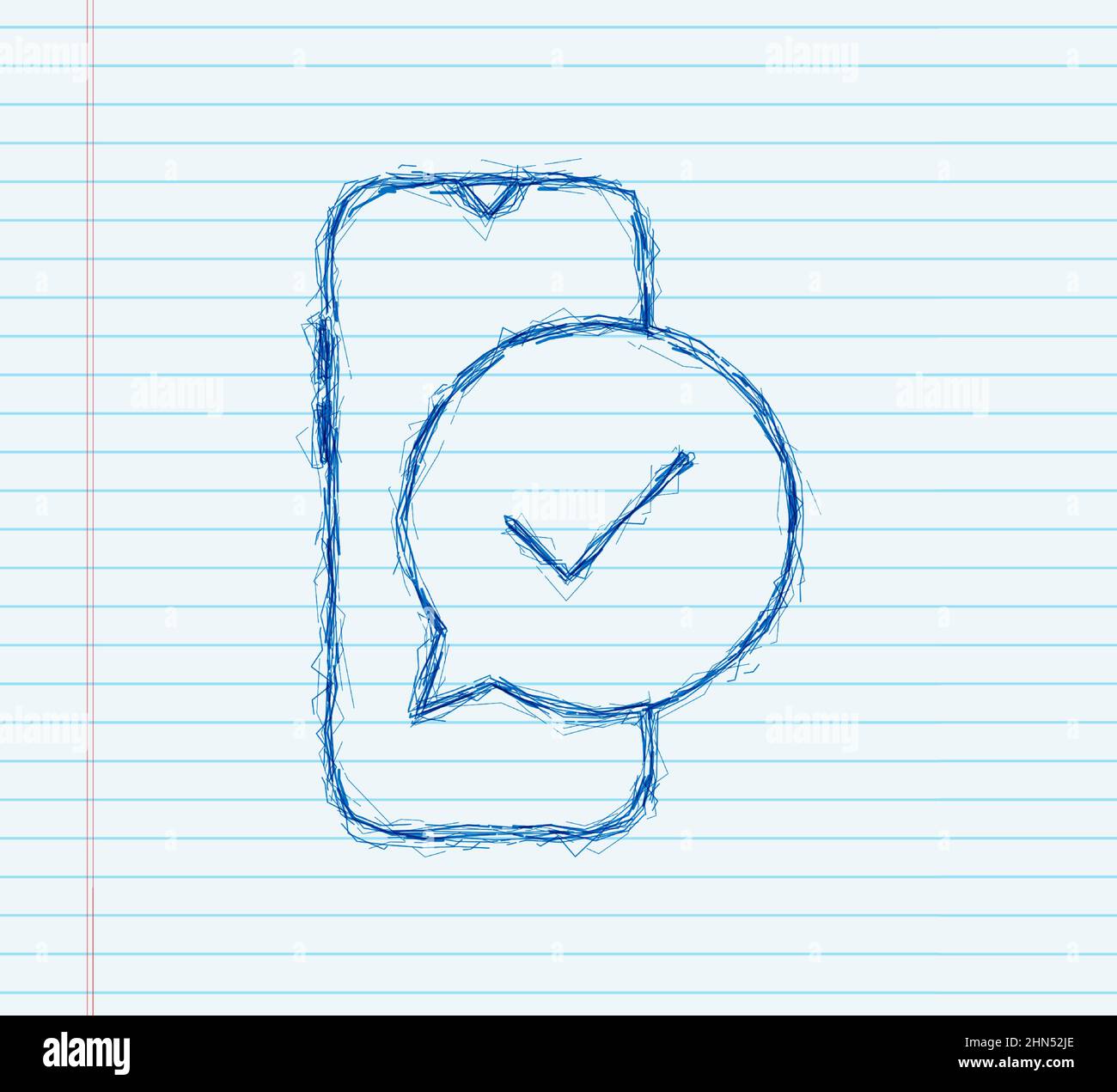 Smartphone with checkmark or tick notification in bubble. Approved ...