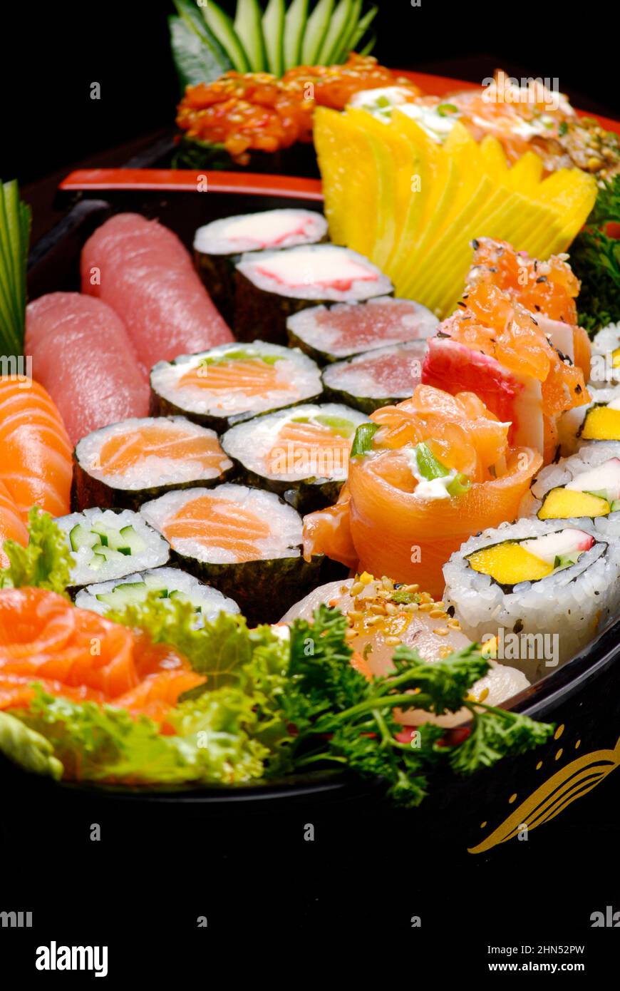 Traditional Japanese food sushi, sashimi Stock Photo - Alamy
