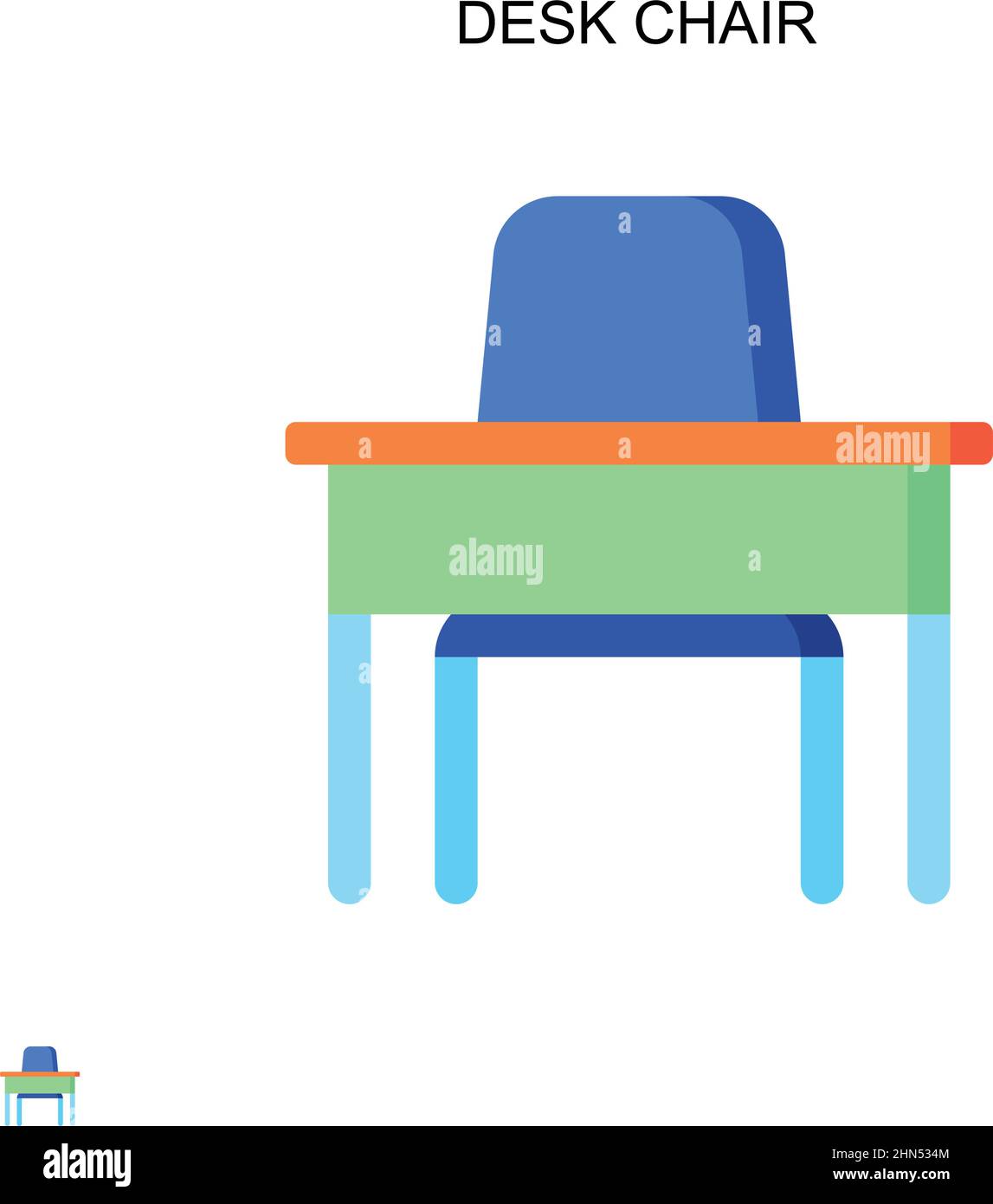 Desk chair Simple vector icon. Illustration symbol design template for ...