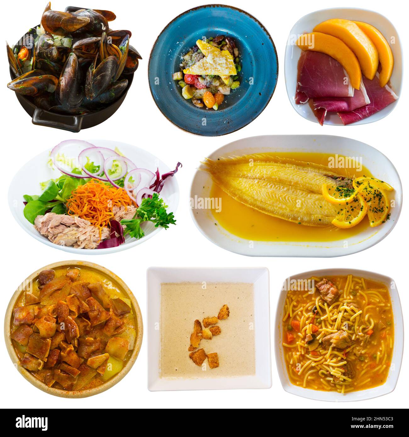 Set of various Catalonian dishes Stock Photo - Alamy