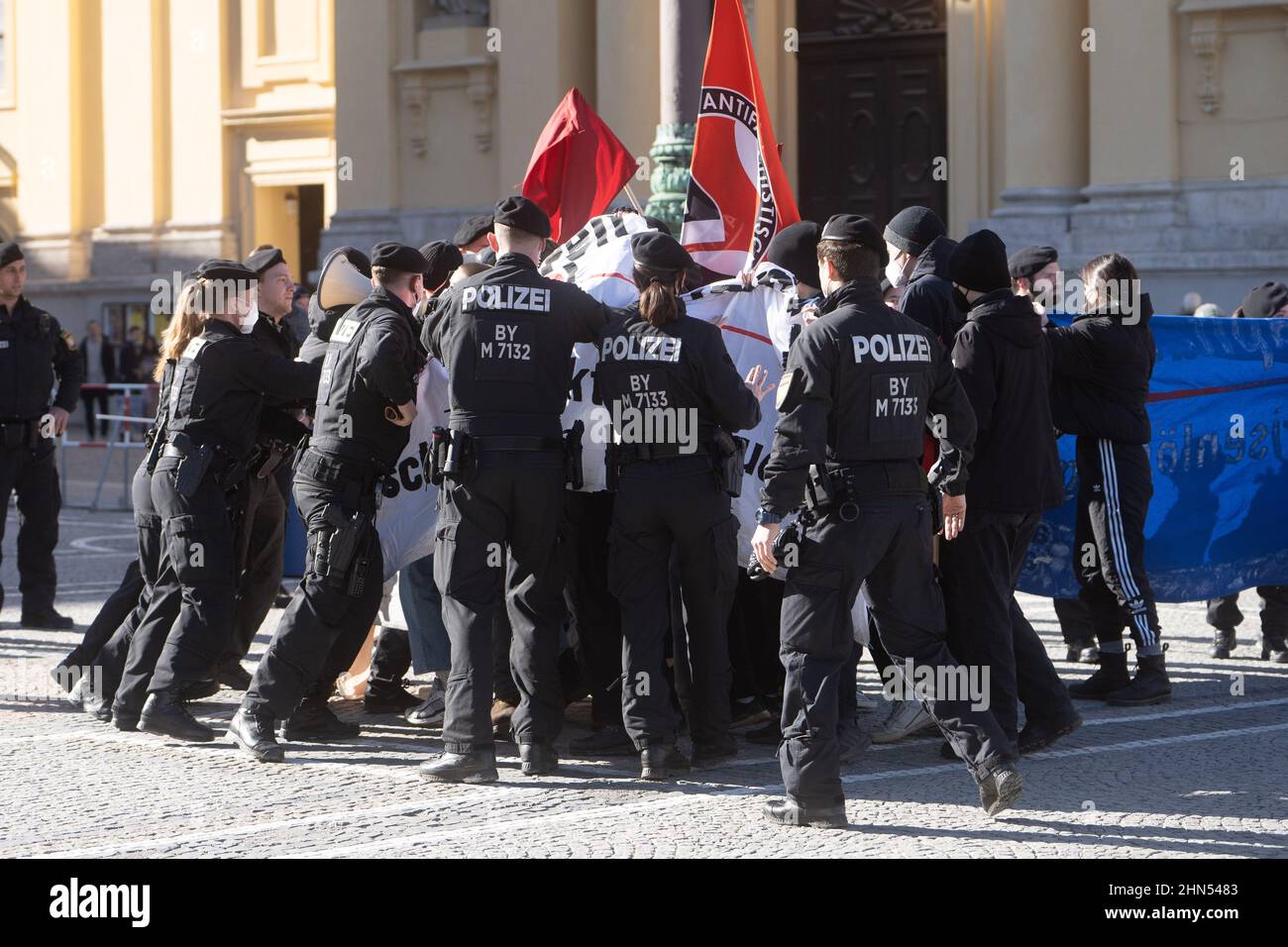 Violence between antifascists and police. On February 13th, about 30 ...