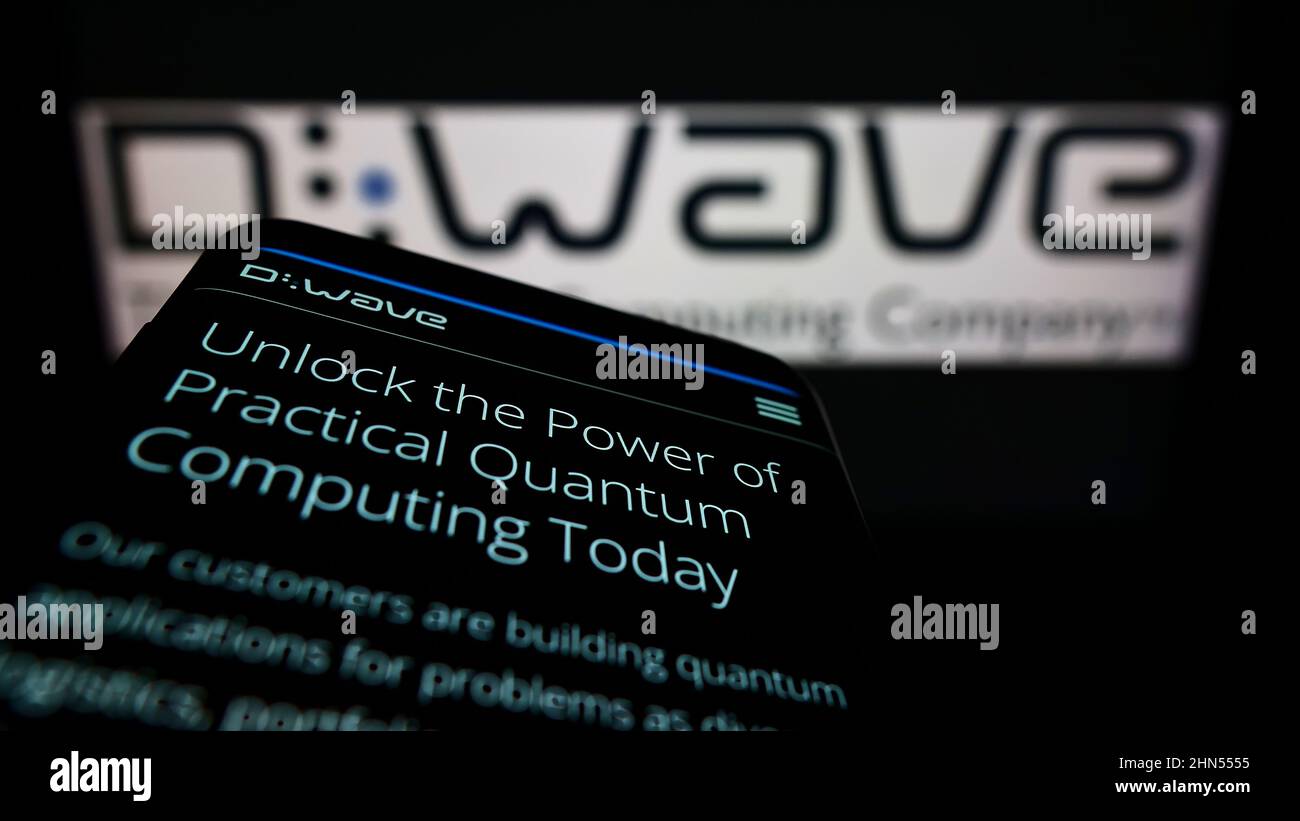 Mobile phone with website of Canadian hardware company D-Wave Systems ...