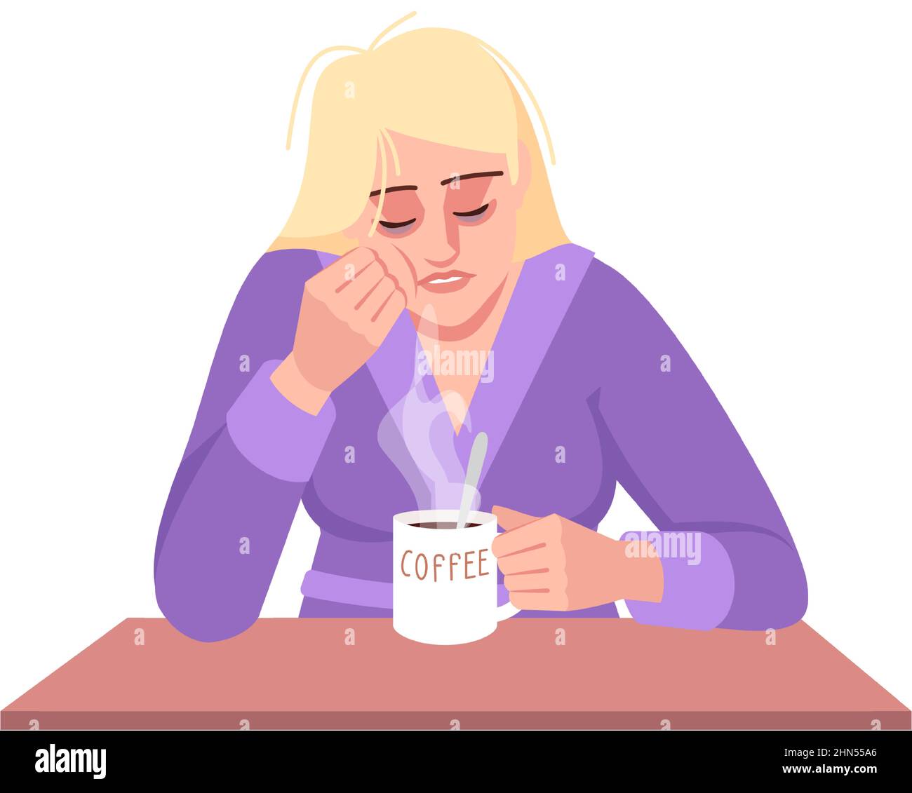 Caffeine crash semi flat RGB color vector illustration Stock Vector ...