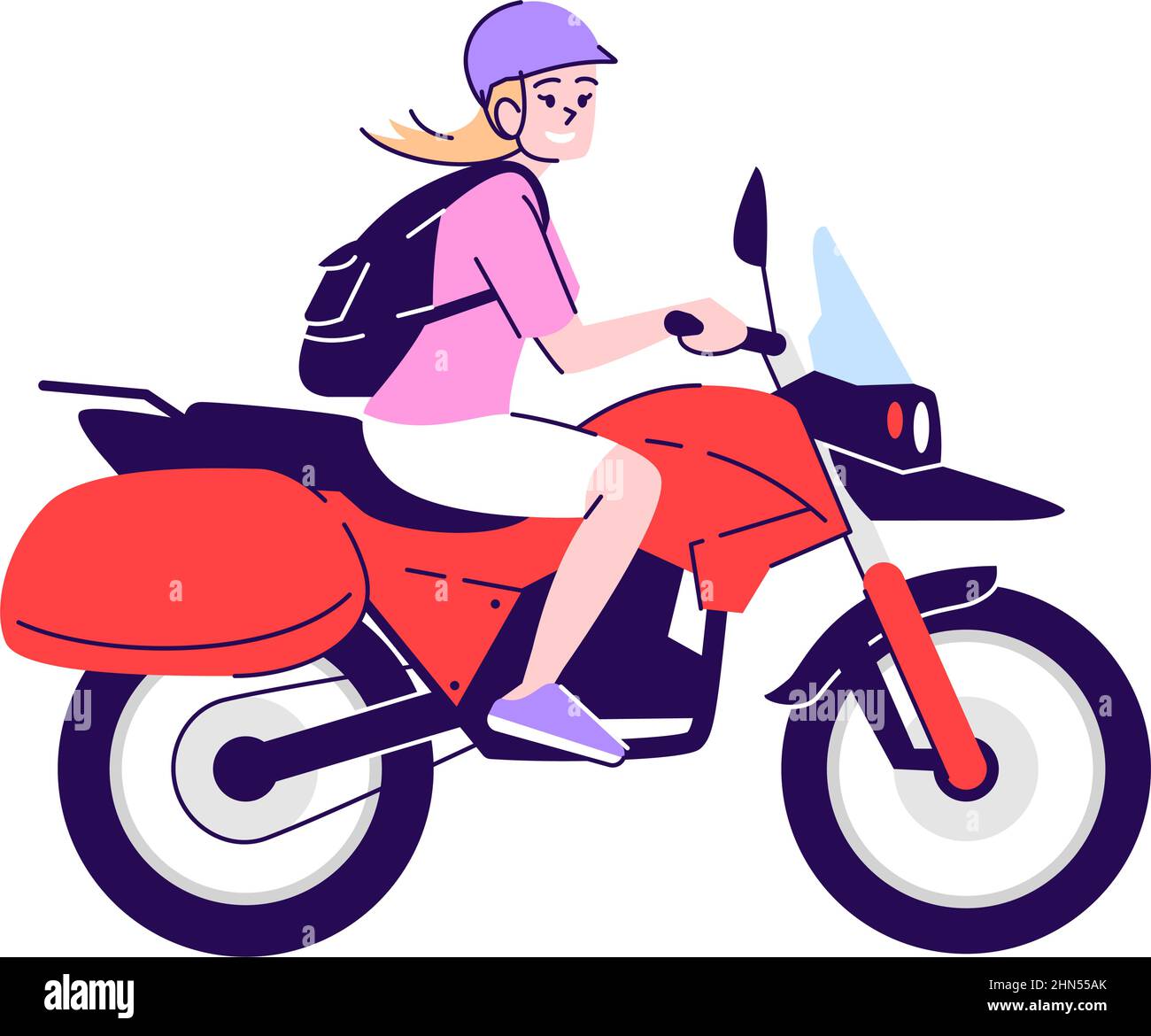 Girl On Motorcycle Clipart