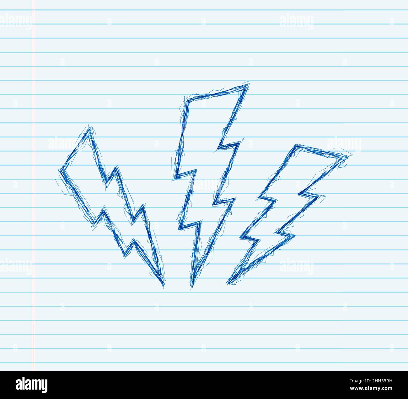 Lightning bolt sketch set. Thunder bolt, lighting strike expertise ...