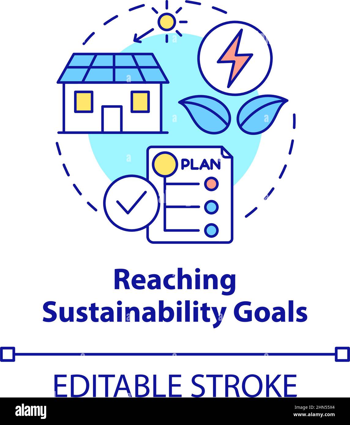 Reaching sustainability goals concept icon Stock Vector Image & Art - Alamy