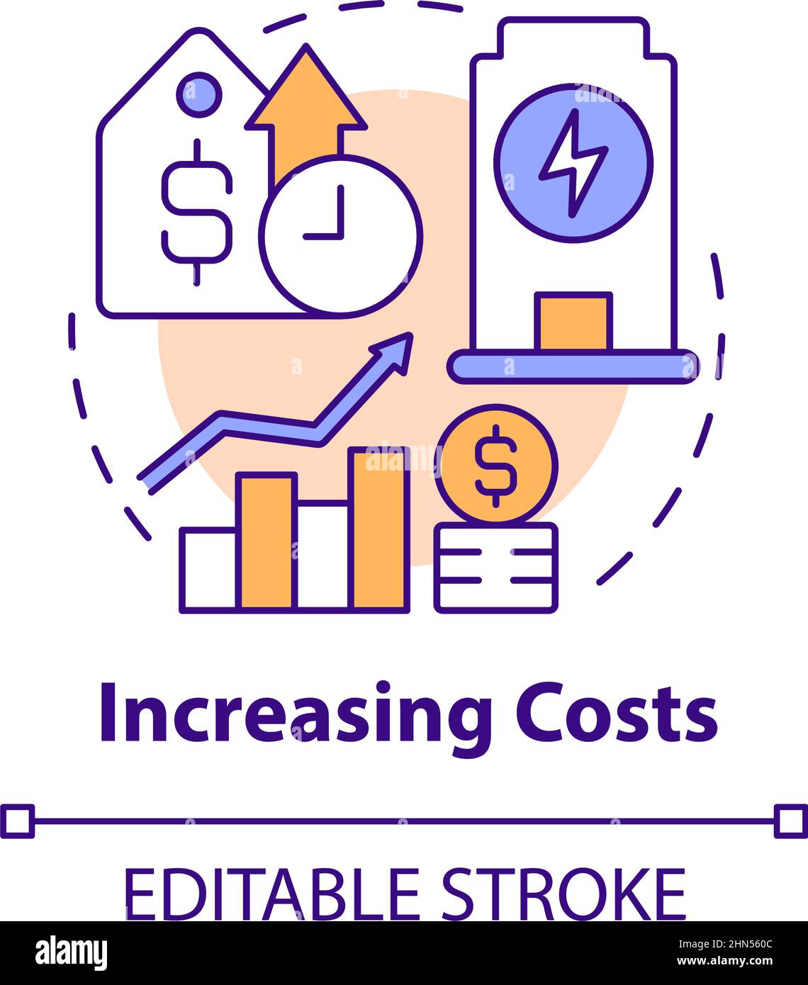 Increasing costs concept icon Stock Vector Image & Art - Alamy