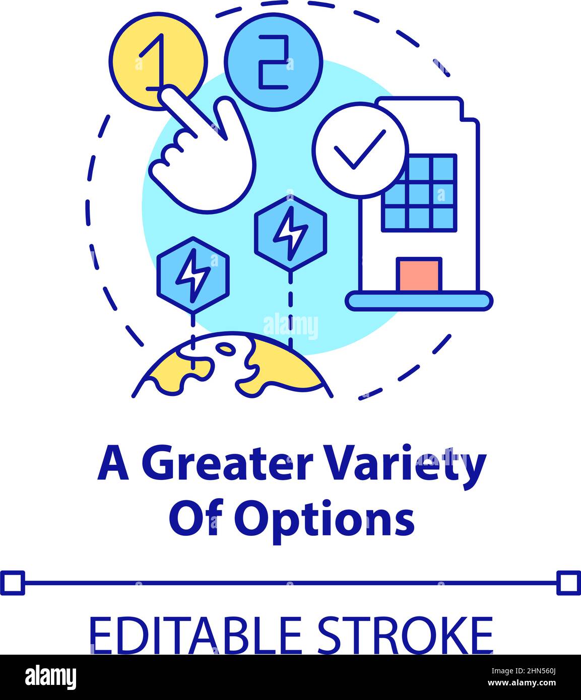 Greater variety of options concept icon Stock Vector Image & Art - Alamy