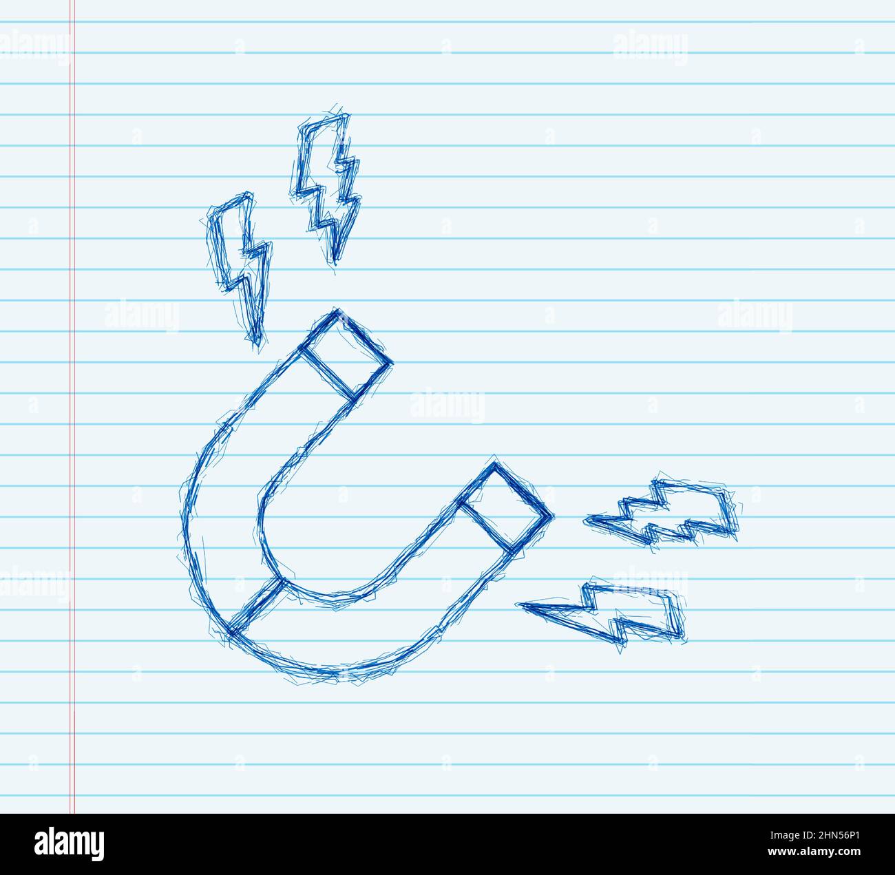 Magnet sketch icon. Horseshoe magnet, magnetism. Vector stock ...