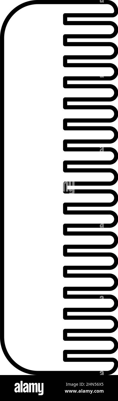 Comb contour outline line icon black color vector illustration image ...
