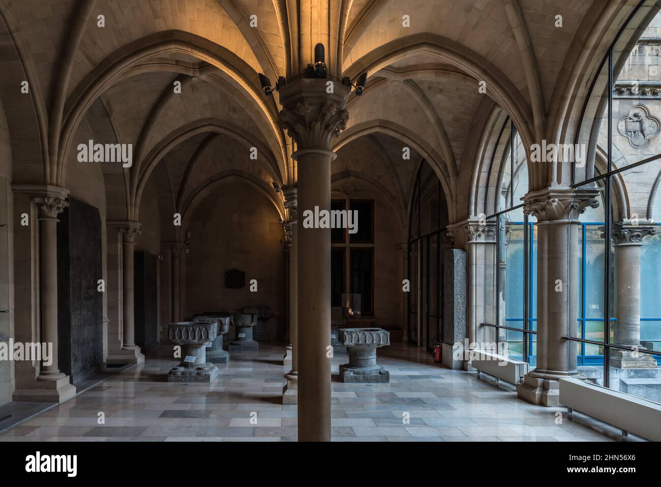 Brussels, Belgium - 11 11 2018 - Neo classical hall with columns and ...