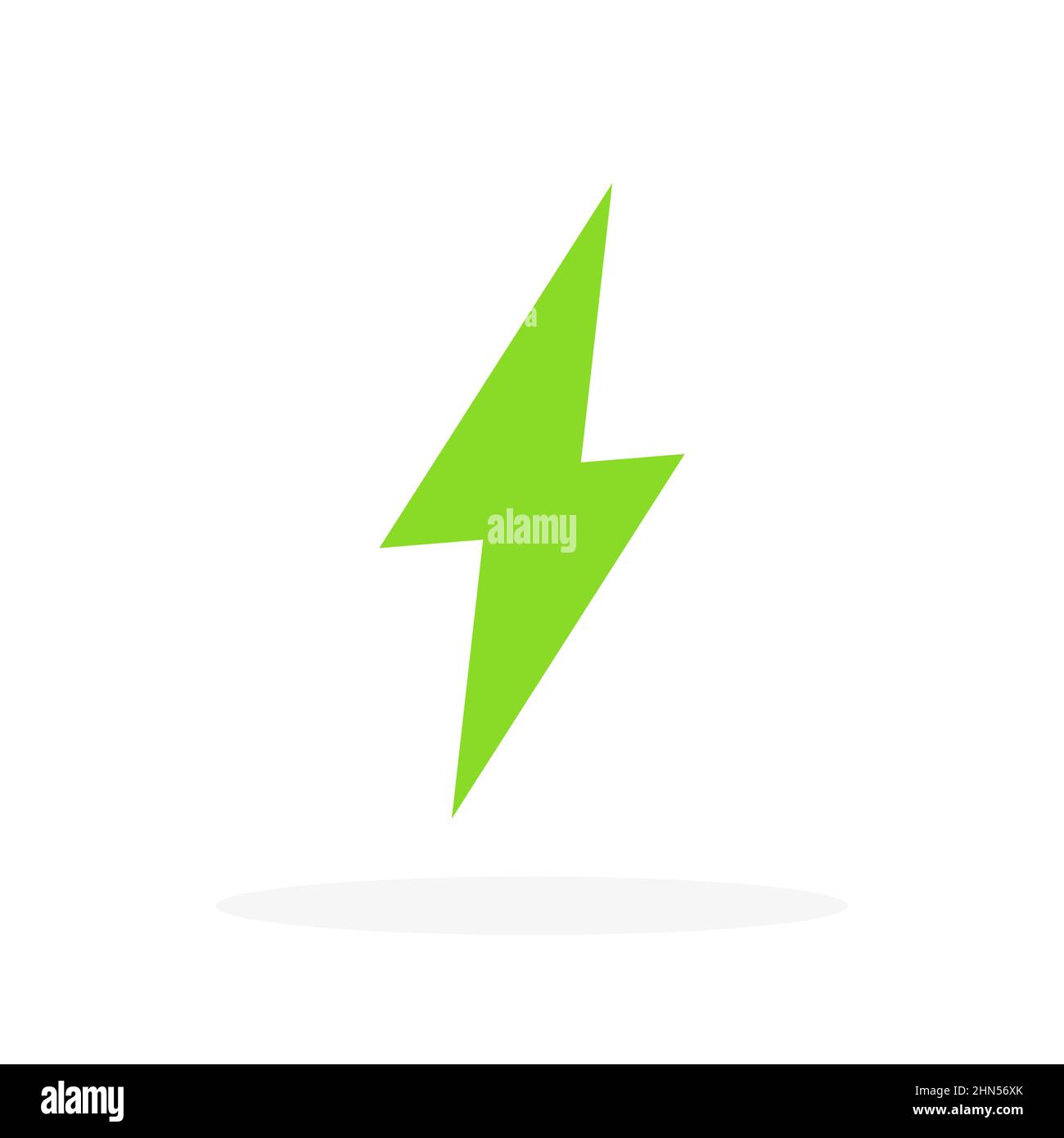Lightning icon. Green electric symbol. Vector illustration. Conceptual ...