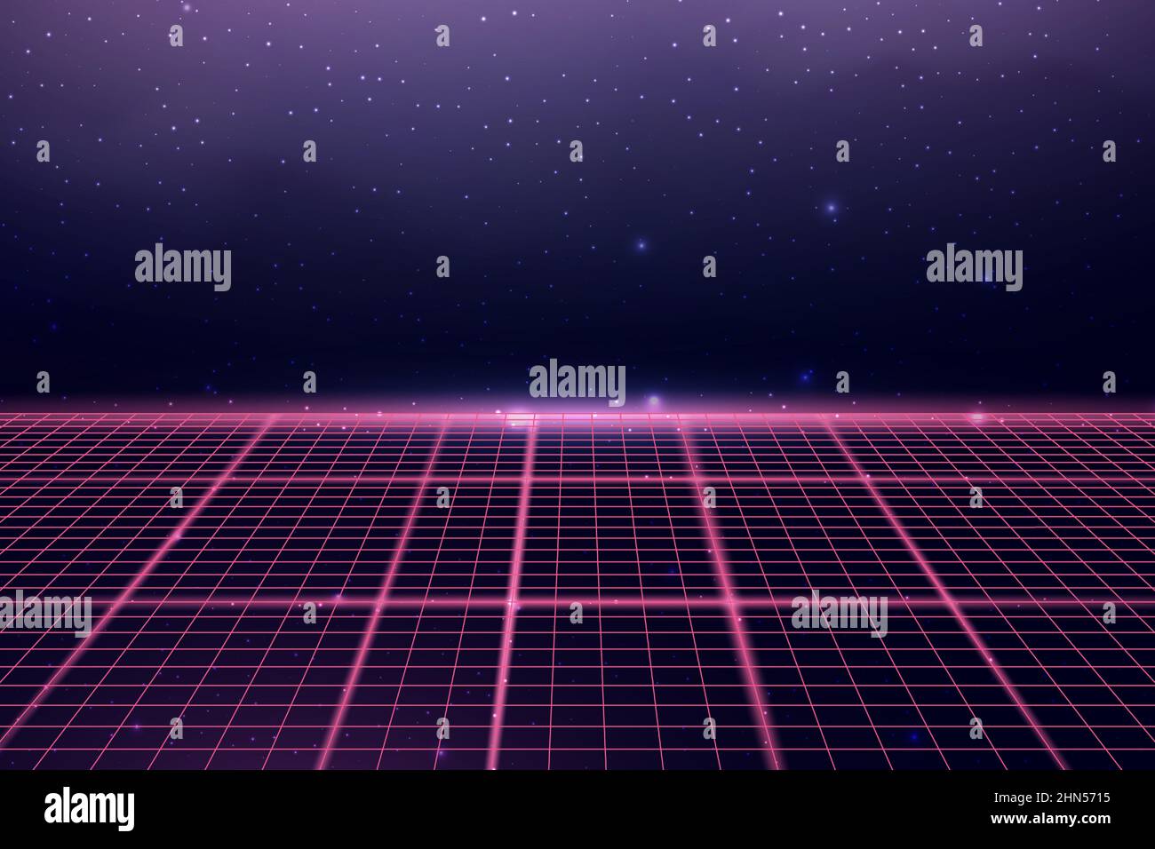 Wireframe perspective grid. Space neon infinity mesh, abstract retro ...