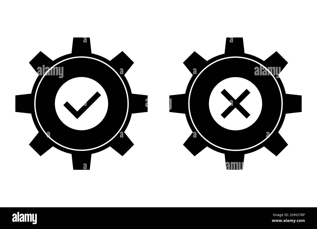 Setting icon. Black gear symbols. Vector illustration. Conceptual logo ...