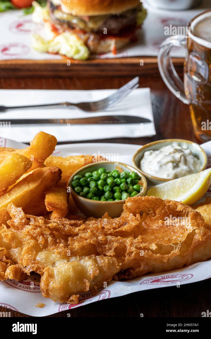 Fish and Chips, Pub Food served at the Pigs Nose Inn, East Prawle ...