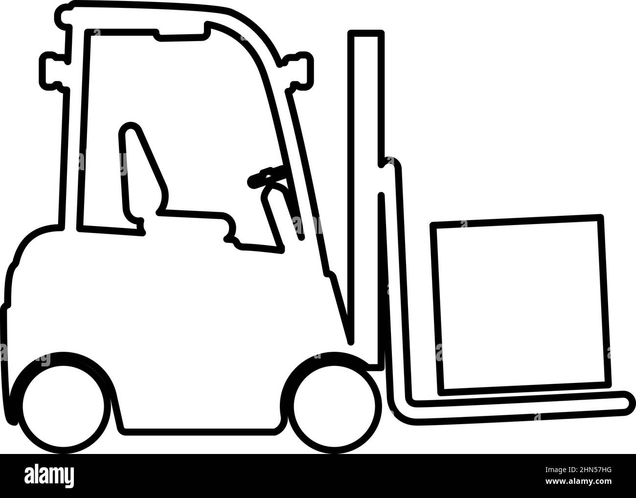 Cargo loading machine forklift truck for lifting box goods in warehouse ...