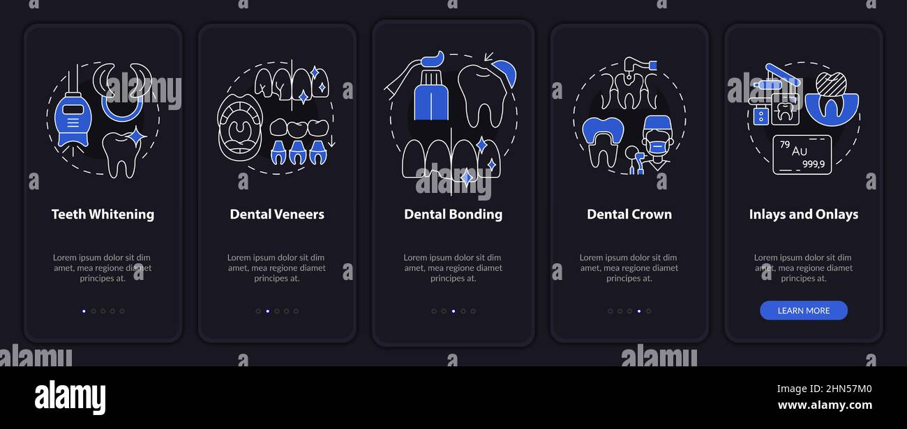 Cosmetic Enhancement Types Night Mode Onboarding Mobile App Screen