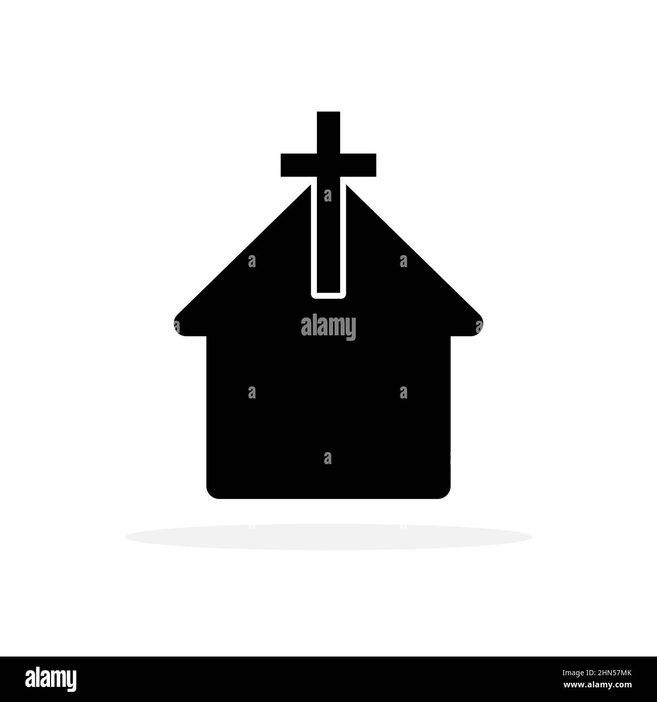 Church symbol. Christian cross icon. Black religion icon. Vector ...