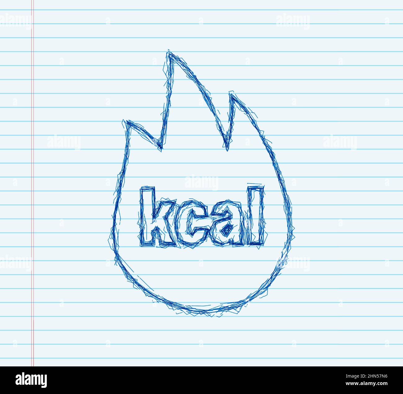 Kilocalorie sketch emblem, kcal reduction. Zero calories diet program ...