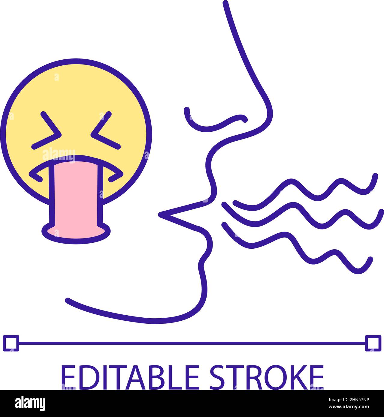 Breath smell line icon Stock Vector Images - Alamy