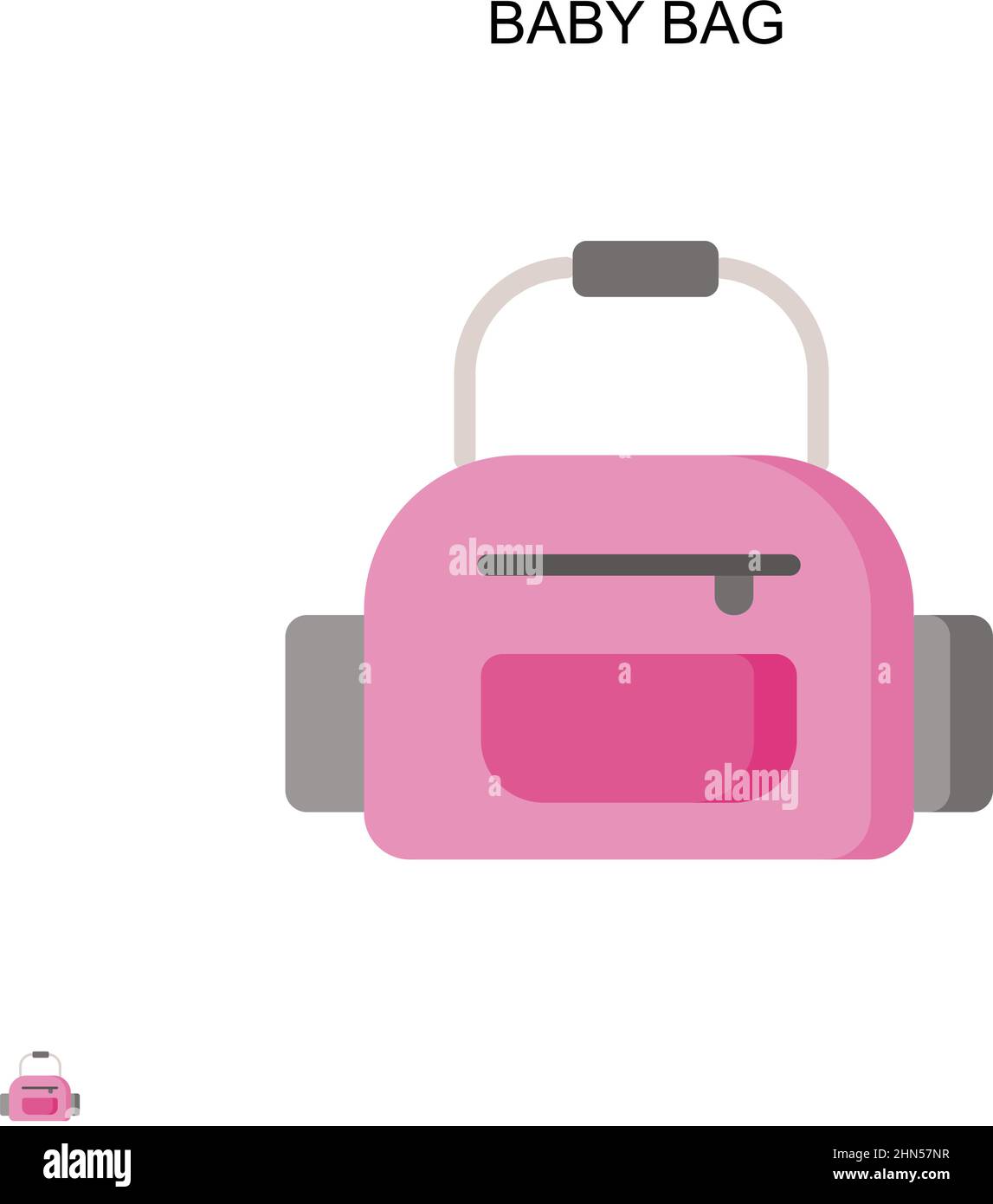 Baby bag Simple vector icon. Illustration symbol design template for ...