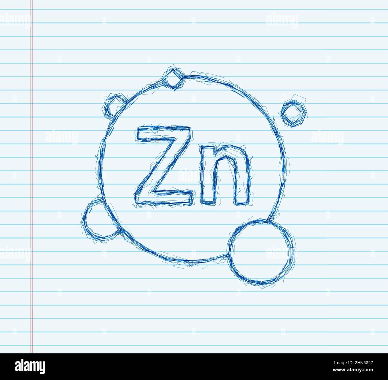 Zn, zinc for healthcare sketch sign. Vitamin complex. Healthcare ...