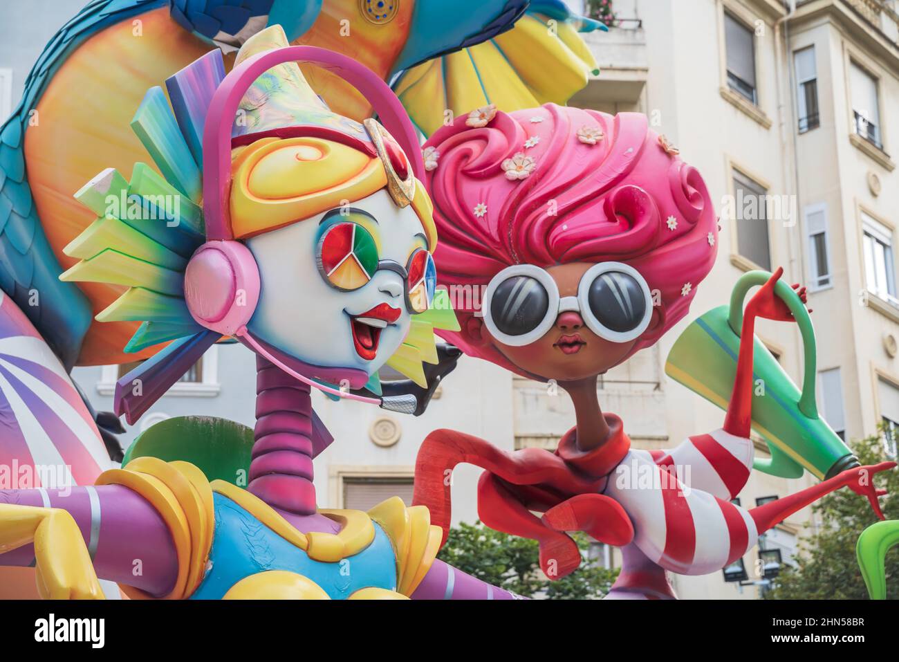 Valencia, Spain - 4 September 2021: Detail of Seventies themed paper ...