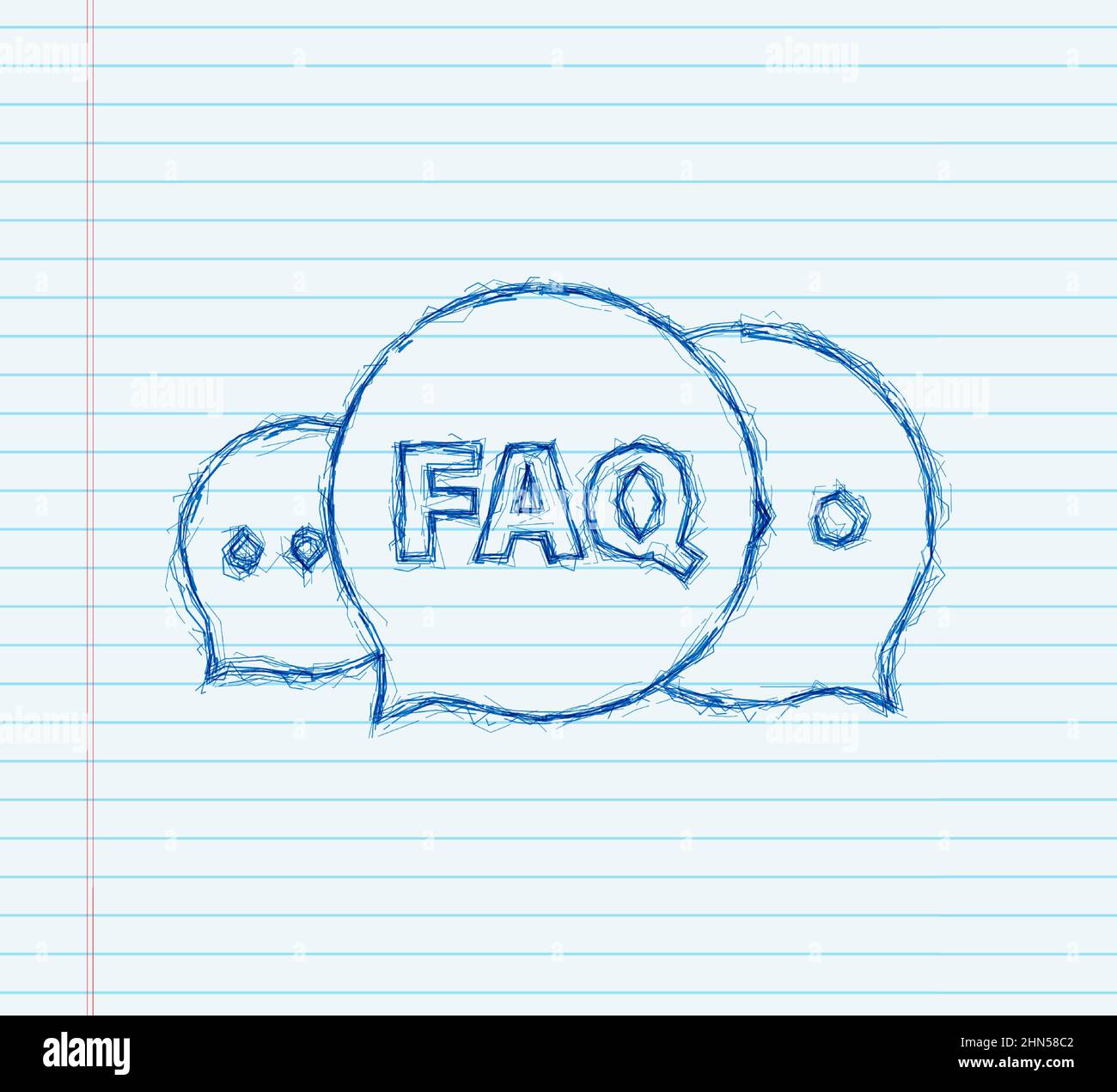 Frequently asked questions FAQ banner. sketch icon. Computer with question icons. Vector ...
