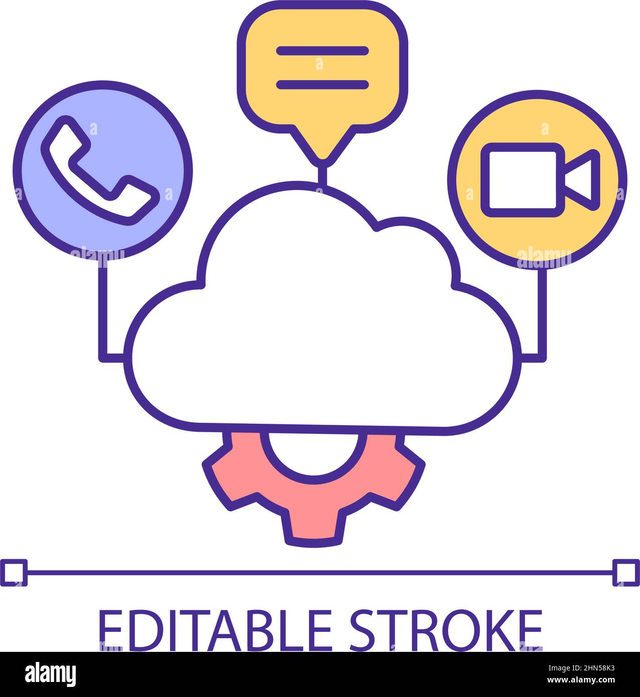 UCaaS cloud setting RGB color icon Stock Vector Image & Art - Alamy