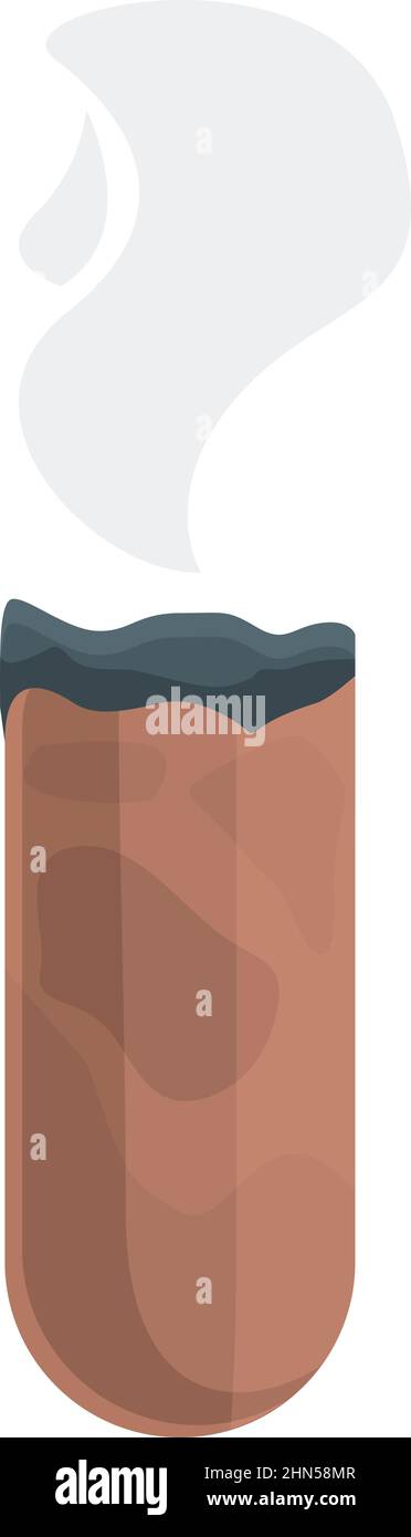 Hald burning cigar icon cartoon vector. Cigarette smoke. Nicotine ...