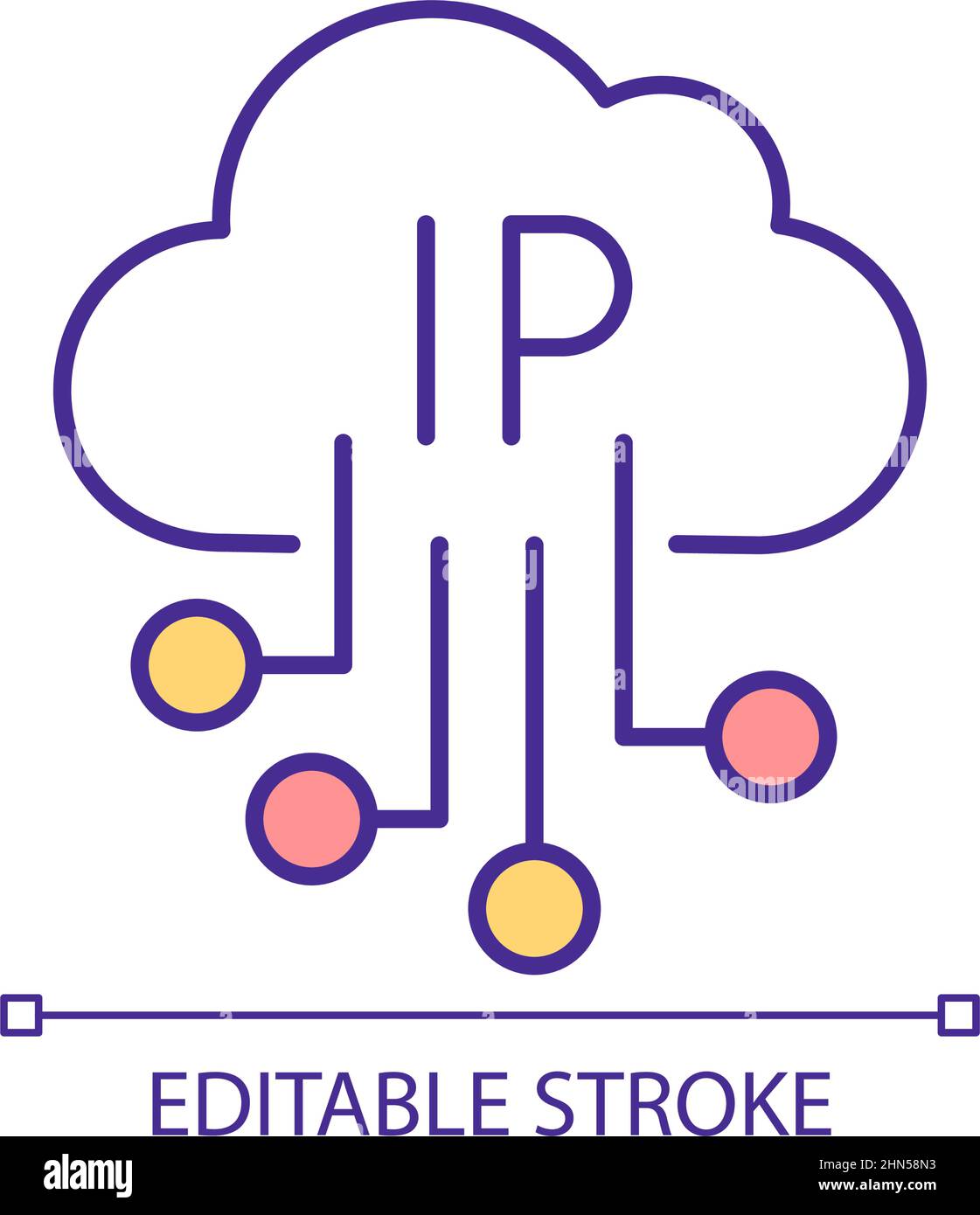 Cloud based IP network RGB color icon Stock Vector Image & Art - Alamy