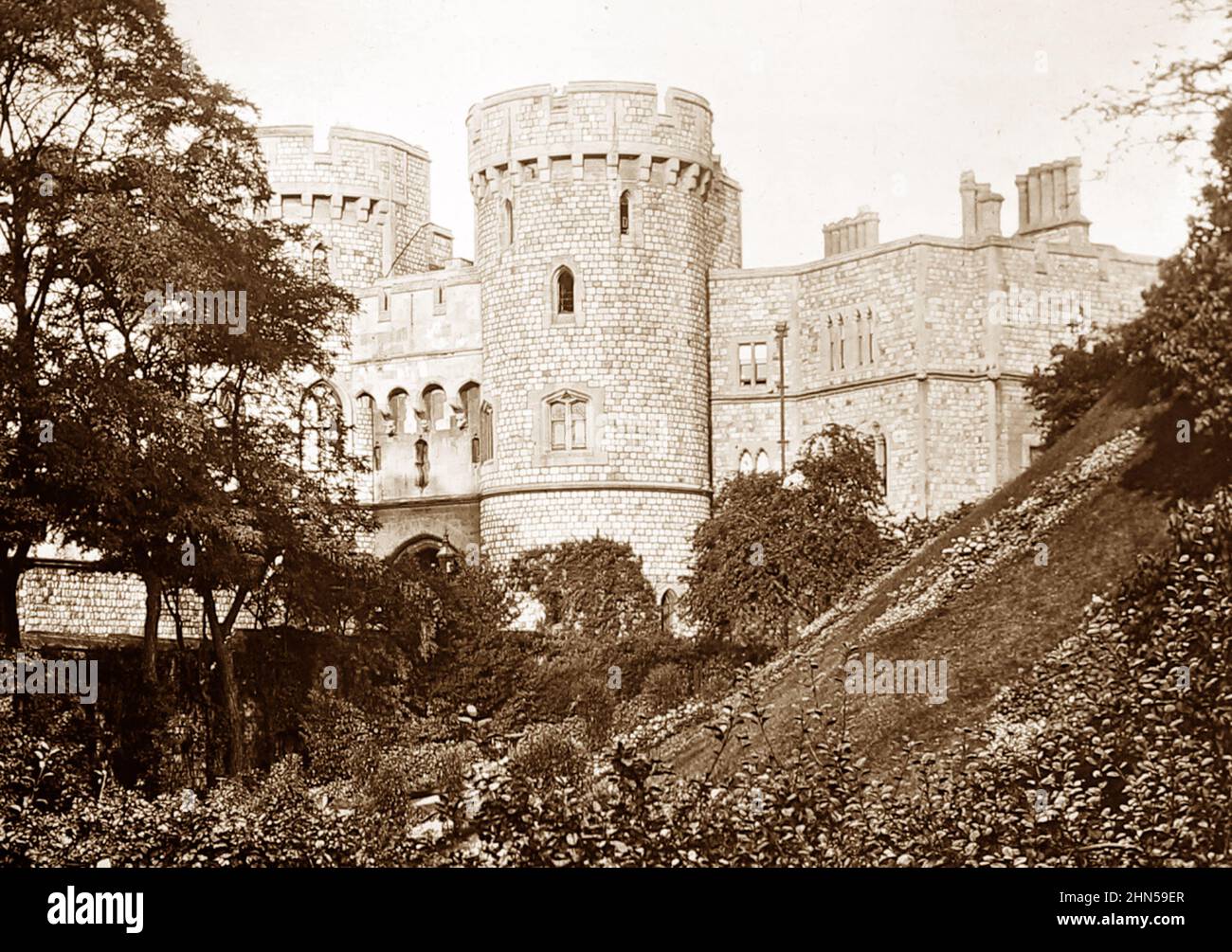 Norman Tower, Windsor Castle, Victorian period Stock Photo - Alamy