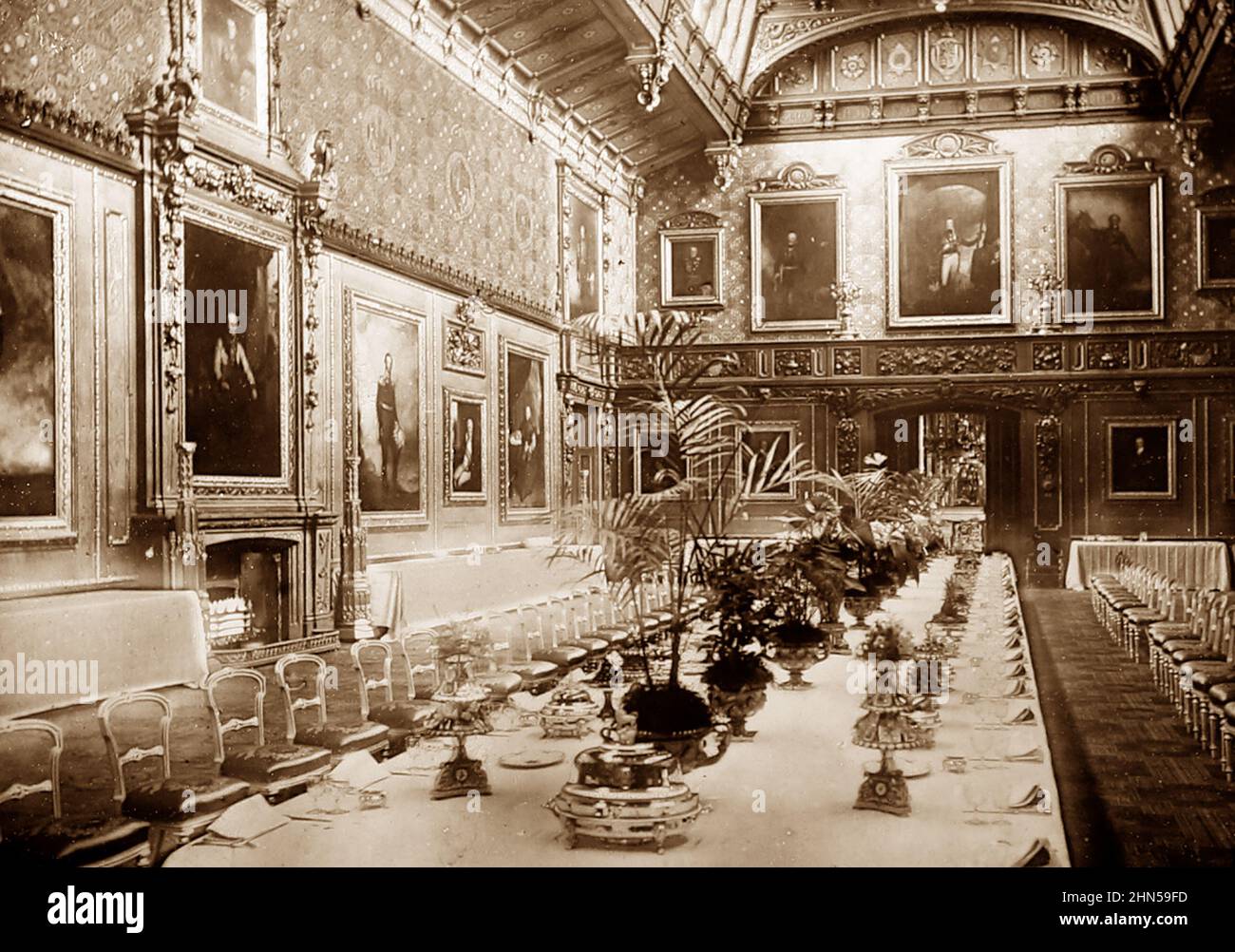 Waterloo Chamber, Windsor Castle, Victorian period Stock Photo - Alamy