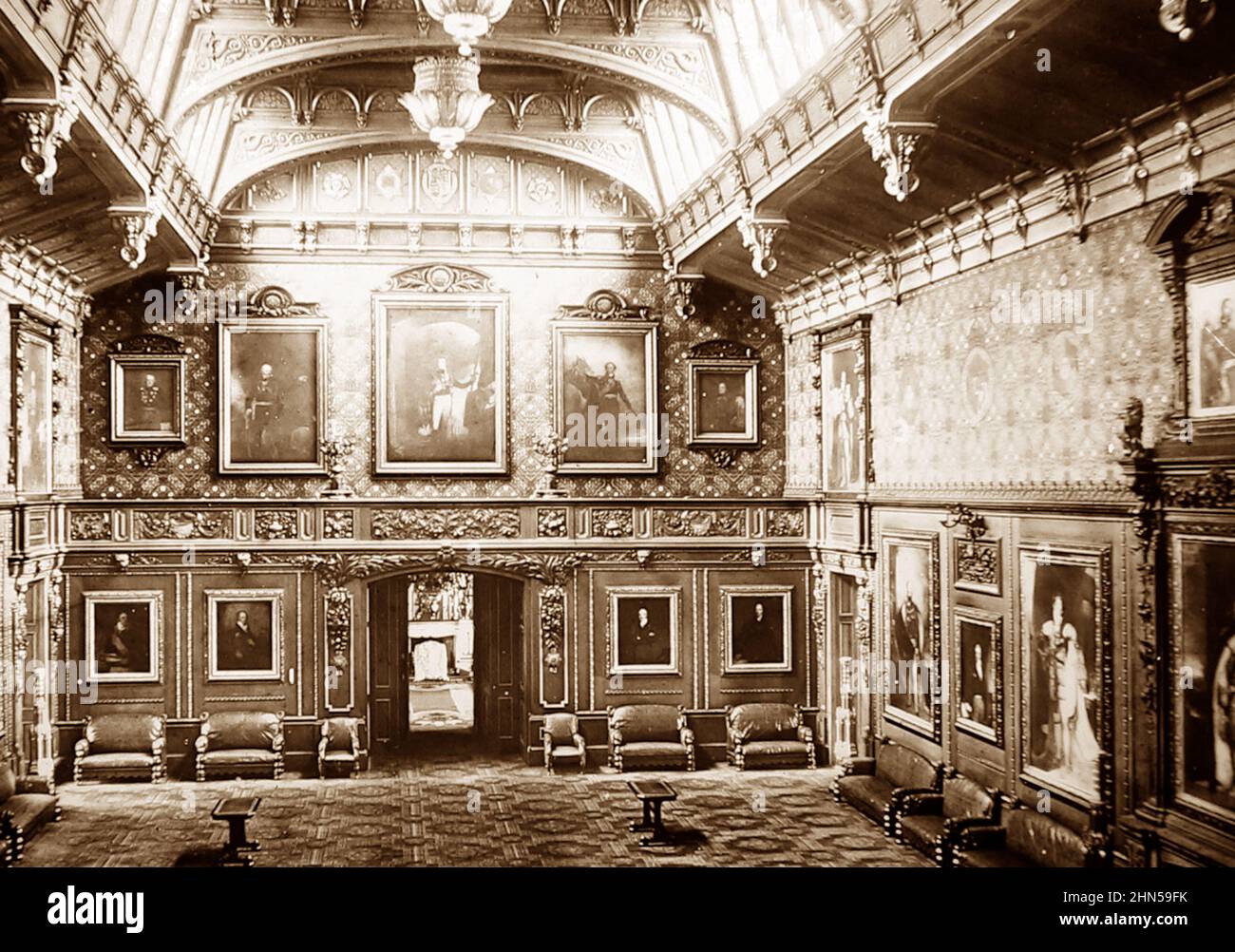 Waterloo Chamber, Windsor Castle, Victorian period Stock Photo - Alamy